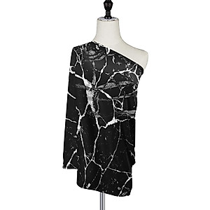 Nursing Cover Breastfeeding Scarf Abstract Black Marble Stone Baby Car Seat Covers Soft Breathable Infant Carseat Canopy Stroller Cover for Boys Girls