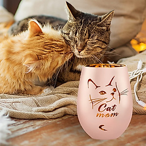 xilaxila Cat Mom Gifts - Funny Cat Lover Gifts for Women - Mothers Day Birthday Gifts for Mom - Cat Gifts for Cat Lovers - Cat Wine Glasses (Cat Mom)