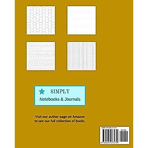 ALL-IN-ONE NOTEBOOK - Hexagon, Isometric, Dot Grid Pages: 4 Types Of Designing Paper In One Book - See The Back Cover For Samples - Mustard Background