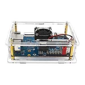 Clear Transparent Acrylic Enclosure Box Protective Shell Cover + Cooling Fan for Orange Pi 5