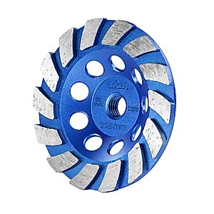 SALI 4.5 Inch Concrete Grinding Wheels 14 Turbo Diamond Segments 5/8-11 Arbor Diamond Grinding Wheel Fit for Paint, Epoxy, Mastic, Coating Removal