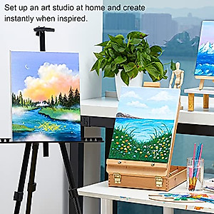 170 Pcs Artist Painting Set, Shuttle Art Deluxe Art Set with Paint, Aluminum and Wooden Easels, Canvas, Paper Pads, Brushes and Other Art Supplies, Complete Painting Kit for Adults, Kids and Artists