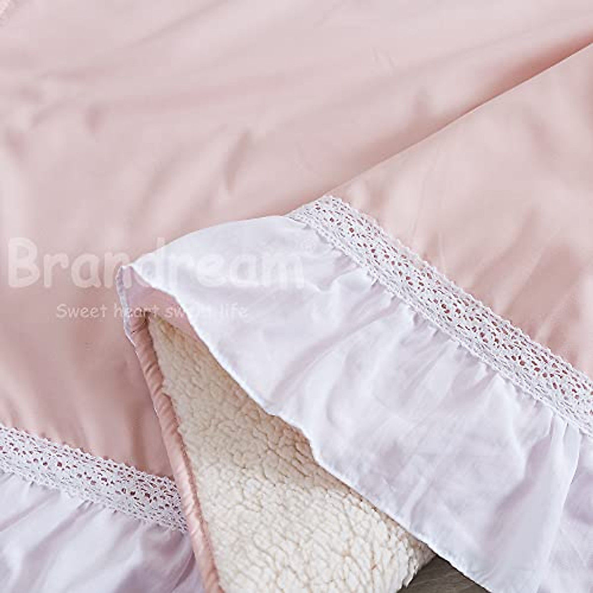 Brandream Girls Nursery Bedding Pink Baby Bedding Princess Ruffle Crib Blanket Set 3 Piece