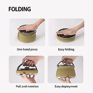 TOWRITE Portable Silicone Kettle for Travel and Camping 1000ml Water Tea Cookerware for Boiling Water Outdoors