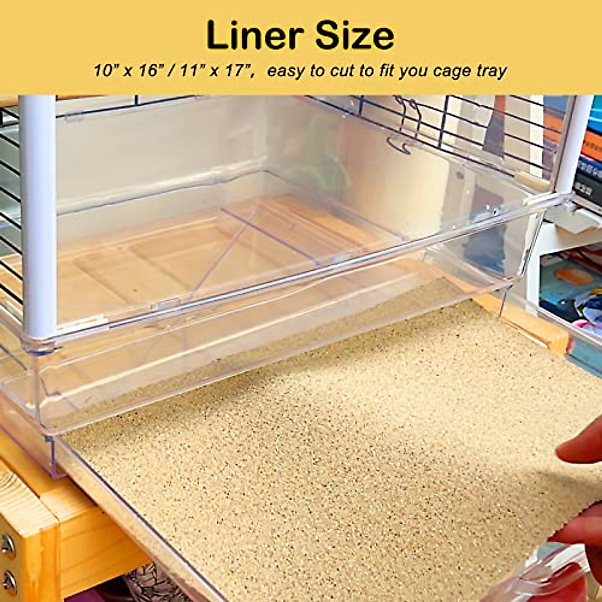 S&X Gravel Paper for Bird Cages - 17" x 11" Heavy Backing Paper, 4 x 7-Pack, 28 Sand Sheets