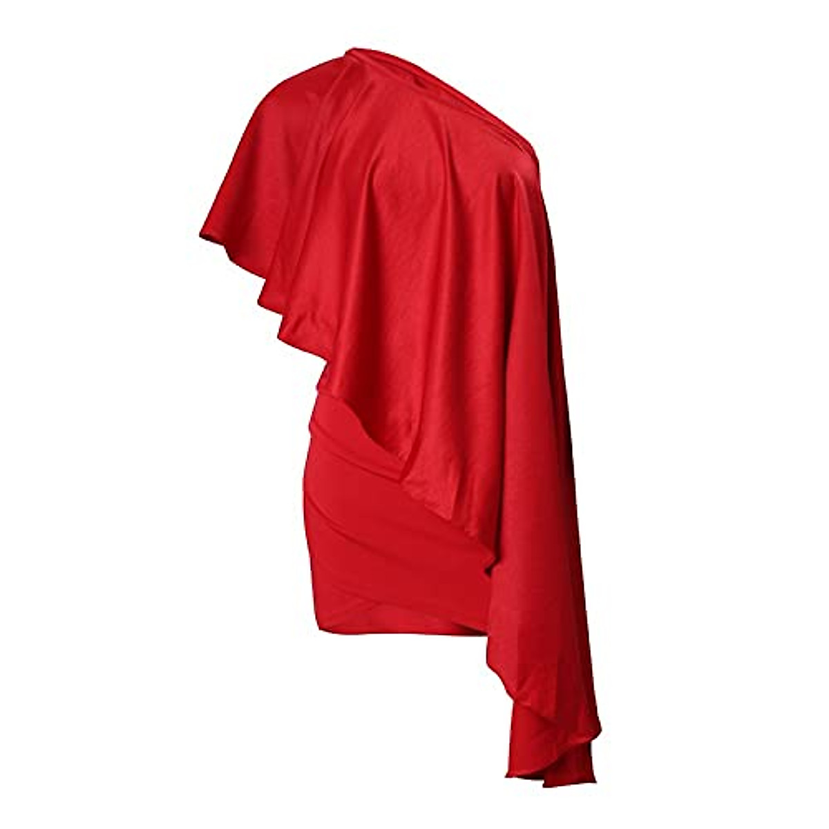 WSHEMV Petite Dresses for Women, Heart Dress Vestidos para Embarazadas Women's Long Spring Dresses Sexy Women's One Shoulder Sleeveless Ruched Asymmetrical Party Cocktail Mini Dress (XXL, Red)