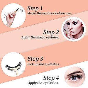 Davocy Magnetic Eyeliner for False Eyelash, No Glue Need, Suitable for Sensitive Eyes, Waterproof & oil-proof, Easy to Use for Makeup, Compatible with Any False Eyelashes,