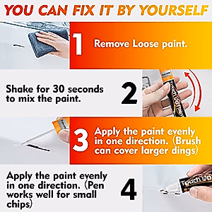 White Touch Up Paint for Cars, Quick And Easy Car Scratch Remover for Deep Scratches，Two-In-One Automotive Car Paint Scratch Repair for Vehicles, Auto Paint for Erase Car Scratches