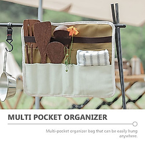 ifundom Roll up Cultery Bag Canvas Roll Up Culinary Bag Cutlery Storage Case Portable Silverware Tool Roll Bag Cover for Cooking and Camping