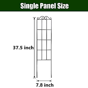 ARIFARO 37.5'' Metal Garden Trellis for Climbing Plants,(Pack of 4) Indoor/Outdoor Sturdy Plant Trellis for Potted Plants,House Plants, Climbing Vines, Black