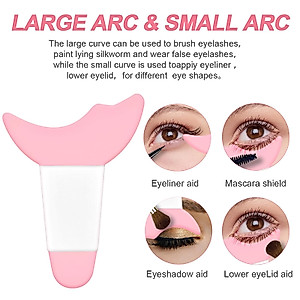 Eyeliner Stencils 4Pcs Reusable Silicone Eyeliner Aid Winged Eyeline Tip Multifunctional Eye Makeup Tool Kit Mascara Shield Eyelash Eyebrow Eyeshadow Lipstick Applicator Guide Tool（Pink）