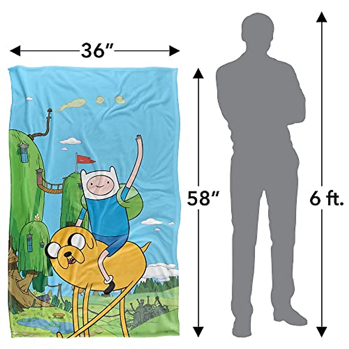 Adventure Time Best Bros Silky Touch Super Soft Throw Blanket 36" x 58"