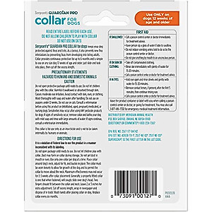 Sergeant's Guardian Pro Flea & Tick Collar for Dogs, Kills Fleas & Ticks, Long Lasting Protection for 6 Months, Fresh Scent, One Size Fits All, 1 Collar