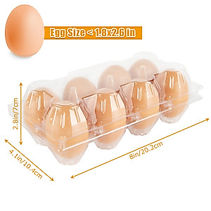 ZOFORTY Plastic Egg Cartons Bulk - 50 Pack Clear Egg Cartons Empty Chicken Egg Tray Reusable Egg Carton Holder for Family Pasture Chicken Farm Market Display (8 Grids)