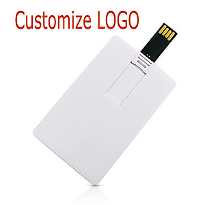 10 Pack 16GB Custom USB Flash Drive Personalized Your Logo, USB 2.0 Card Pen Drive with Leather Bag, Thumb Drive Memory Stick with Color Print Logo for Company Ads Wedding Gift Photography Vedio