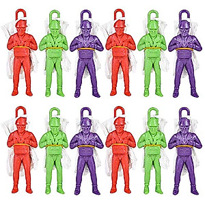 ArtCreativity Mini Paratroopers with Parachutes, Pack of 12, Vinyl Parachute Men Toy in Assorted Colors, Durable Plastic Army Guys Playset, Fun Parachute Party Favors for Boys and Girls