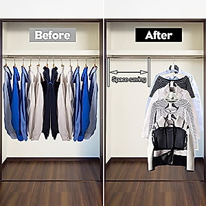 PENCK Hanger Space Saving Hooks Plastic Clothes Hanger Connector Hooks for Closet Space Saver and Organizer Closets, 30Pcs, Load 20 Pounds, White