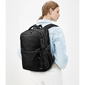 Lekakii Backpack for Traveling On Airplane, Travel Backpack for Women Men, 45L Nylon 600D Waterproof Carry On Backpack, Personal Item Laptop Backpack Black