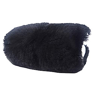 ABUSA Black Sheepskin Insoles Women's Premium Think Wool Fur Fleece Inserts Cozy & Fluffy 9