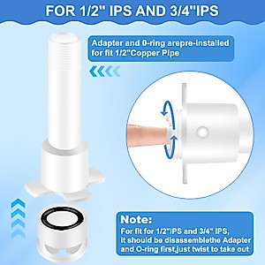 Four in One Tub Spout Adapter, Bathtub Faucet Spout Adapter kit, for Universal 1/2'' Copper Pipe, 1/2'' IPS and 3/4'' IPS, Includes Tub Spout Diverter Repair Kit with Assembly Tool