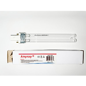 Anyray 2-Bulbs 13 Watt UV-C 13W Germicidal Ultraviolet UV Bulb 13Watt UV Bulb G23 Base AUVC-13W1