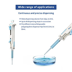 ONiLAB 5ML Lab Repeating Pipettor, Adjustable Volume Pipette, Micro Pipettes, High Precision Pipettor,Autoclavable