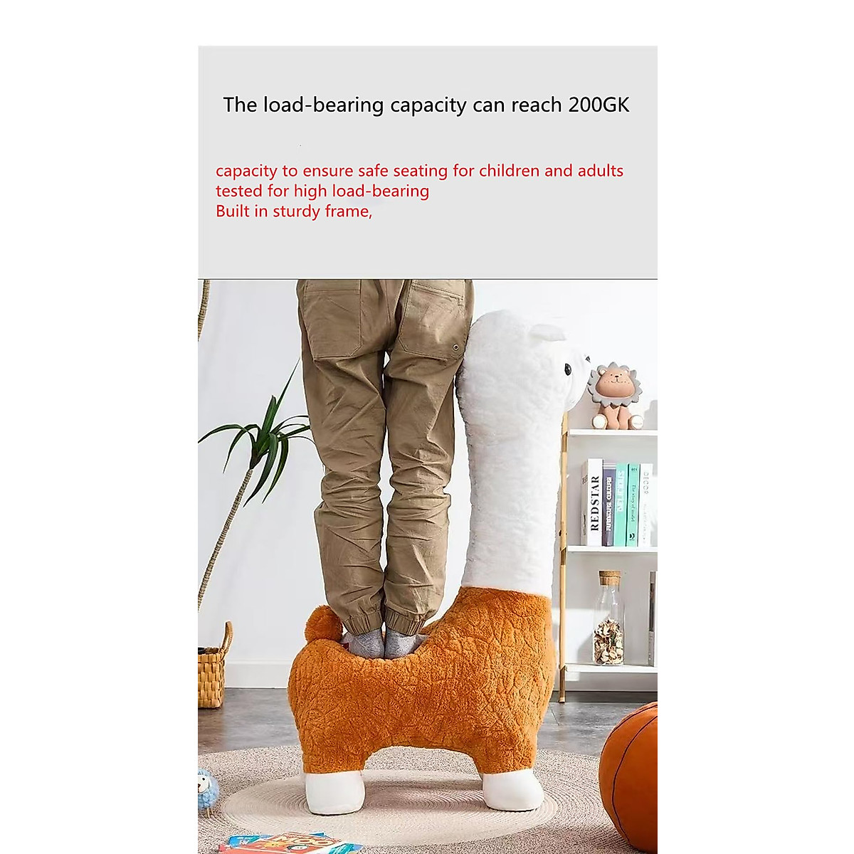 Alpaca Stool, Living Room Decoration, Animal seat, Shoe Changing Stool, Leisure Chair, Sitting Stool (SkyBlue)