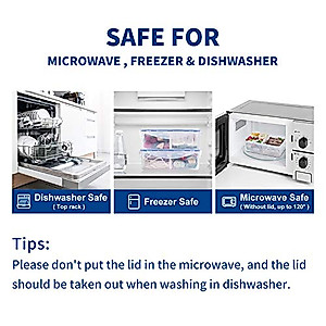 KIGI [2 Pack] 38.9oz Rectangular Plastic Bento Box with 3 Compartments Airtight Food Storage Containers BPA-Free for Kitchen and Office