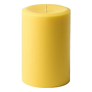 Mister Candle - 4" x 6" Yellow Citronella Scented Pillar Candle - Hand Made with Solid Color - Indoor & Outdoor Use