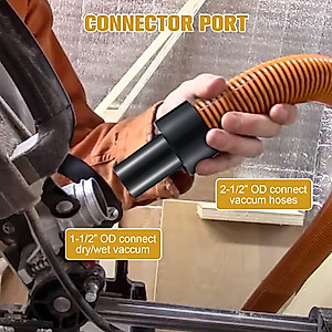 Enhon 2 Pcs Hose Adapter 2-1/2" OD To 1-1/2" OD Reducer, Vacuum Cleaner Hose Reducer for Dust Collection Accessories