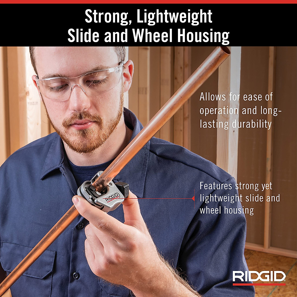 RIDGID 86127 Model 118 Close Quarters AUTOFEED 1/4" to 1-1/8" Copper, Aluminum, Brass, and Plastic Tubing Cutter