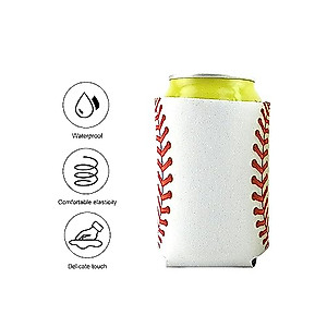 Neoprene Baseball Can Coolers Sleeves: 16PCS Beer Bottle Cup Insulator Can Sleeves for Beer Reusable Baseball Lovers Gifts for Hot and Cold Drinks Soda Game Party