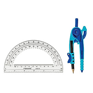 Fiskars Geometry Set, Compass and Protractor Set, Color Received May Vary
