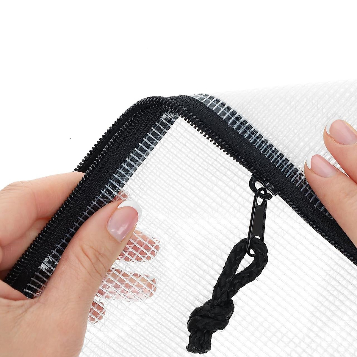 Pro Art Mesh Vinyl Zipper Bag, 15-inch x 18-inch Handle, Translucent