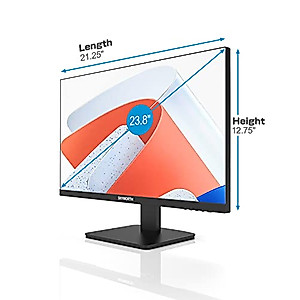 Skyworth 24 inch Monitor Full HD 1920 x 1080p 75Hz IPS Display, 16.7M 8bit 99% sRGB Computer Monitor, HDMI VGA Audioout Displayport, Ultra Slim Monitor for PC Desktop, Metal Black, 24B1H