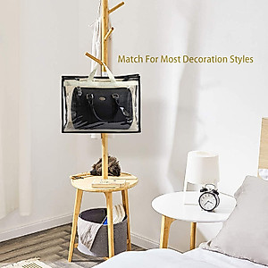 ENOCH Handbag Storage Organizer Dust Cover Bags for Handbag & Purse, Sturdy PVC Organizer for Wall Shelf & Closet, with Zipper and Handles(XL)