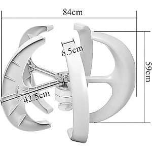 CHRISK 1000W Green Lantern Wind Turbine High Efficiency and Low Noise 5 Blade Wind Turbine with Controller,12v