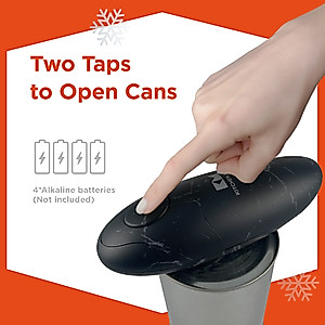 Kitchen Mama Infinite Openings Collection: Limited Marble Auto 2.0 Series, Upgraded Blade Cuts Leaving Smooth Edge, and Epic One Opener: Magnetic, Opens Bottle, Beer, Pull Tab Cans, and Jars (Black)