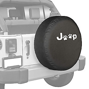 Boomerang® - 35" Soft Tire Cover Compatible with Jeep® Wrangler JK (2006-2018) - Dog Paw Prints
