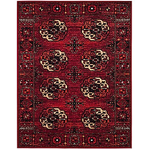 SAFAVIEH Vintage Hamadan Collection 8' x 10' Red / Multi VTH212A Oriental Traditional Persian Non-Shedding Living Room Bedroom Dining Home Office Area Rug