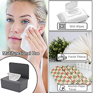 NOVWANG 3 Pack Baby Wipes Dispenser Wipe Holder with Lids, Keeps Wipes Fresh, Refillable Wipes Container with Sealing Design, Bathroom Tissues Wipes Case Box