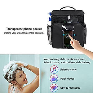 Famard Portable Shower Caddy Bag, Large Capacity Hanging Travel Shower Bag with Quick Dry Mesh Base, Water-Resistant Portable Bathroom Shower Caddy Tote for College Dorm,Gym and Camp