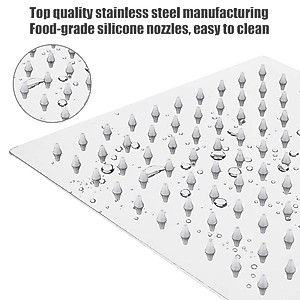 Rain Shower head, NearMoon High Flow Stainless Steel Square Rainfall ShowerHead, High Pressure Design, Awesome Shower Experience Even At Low Water Flow (8 Inch, Chrome Finish)
