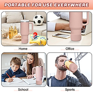 WUQID Heart Shaped Texture Silicone Boot Compatible with Stanle Quencher H2.0 IceFlow Flip 20oz 30oz 40oz,Hydroo Flask 12-24oz (Pink Dusk, ‎Fits Hydro 12-24oz / Stanle 20-40oz Tumbler)