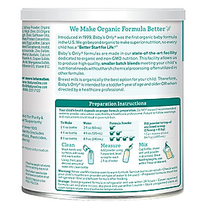 Baby's Only Organic Whey & Dairy Protein with DHA & ARA Gentle Toddler Formula, 12.7 Oz (Pack of 1) | Non-GMO | USDA Organic | Clean Label Project Verified | Tummy Gentle