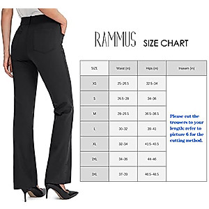 Rammus 28"/30"/32"/34" Women's Yoga Dress Pants Stretch Work Business Casual Slacks for Women Bootcut Office Trousers with 4 Pockets Black