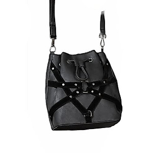 Killstar Faye Realm Bag Gothic O-Ring Grunge Punk Drawstring Studded