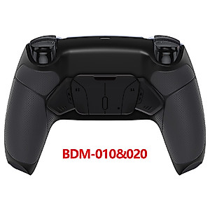 eXtremeRate Black Rubberized Grip Programable RISE4 Remap Kit for PS5 Controller BDM 010 & BDM 020, Upgrade Board & Redesigned Back Shell & 4 Back Buttons for PS5 Controller - Controller NOT Included