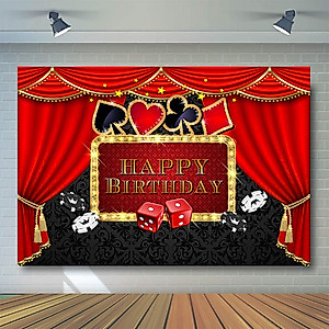 COMOPHOTO Casino Party Background Poker Las Vegas Party Birthday Theme Casino Night Photography Backdrop Decorations Props