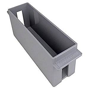 Extra-Capacity Rolled Coin Plastic Storage Tray, Whole Dollar, Gray (1 Tray)